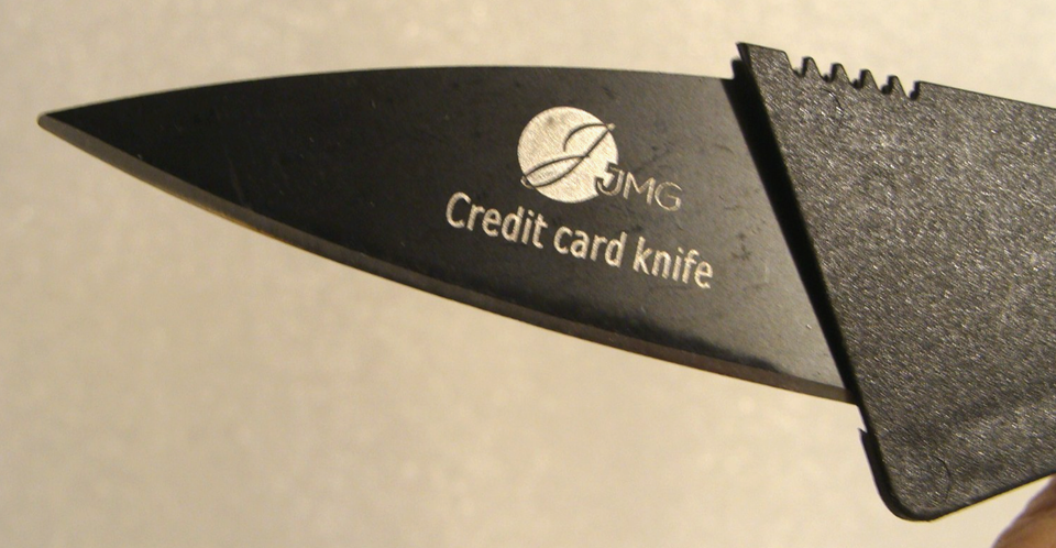 NEAT RAZOR SHARP JMG DEFENSE / HANDY WALLET CREDIT CARD FOLDING KNIFE ...