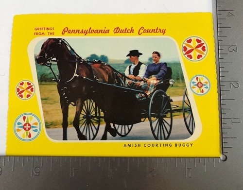 Vintage Postcard Pennsylvania Dutch Country Amish Traditional Courting ...