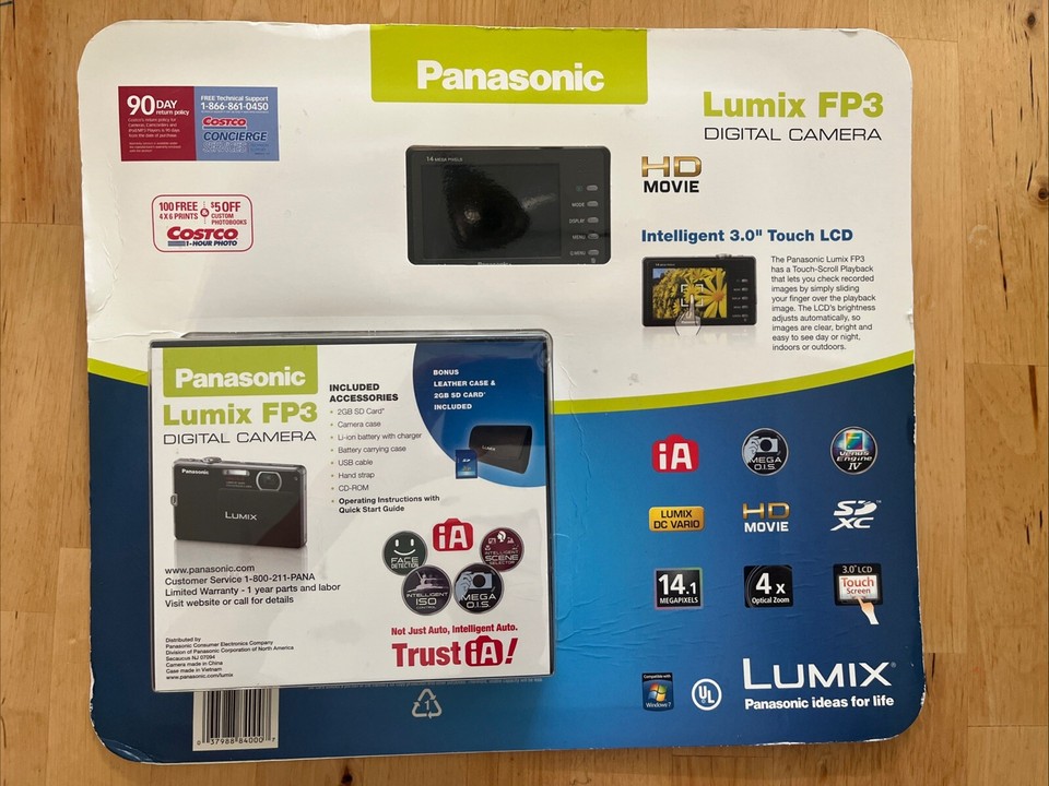 New Panasonic LUMIX DMC-FP3 14.1MP Digital Camera Costco Pack SEALED ...