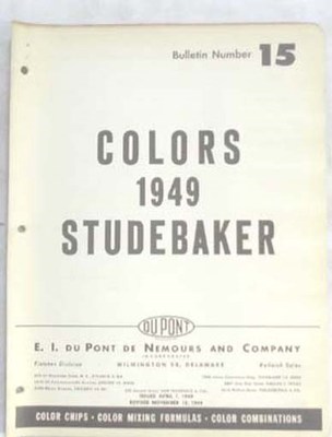 1949 STUDEBAKER DUPONT COLOR PAINT CHIP CHART ALL MODELS ORIGINAL | eBay