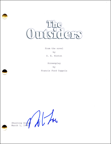 Rob Lowe Signed Autograph The Outsiders Movie Script Screenplay ...