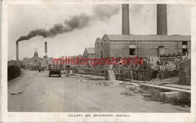 REAL PHOTO POSTCARD COLLIERY & BRICKWORKS, NOSTELL, (NEAR WAKEFIELD ...
