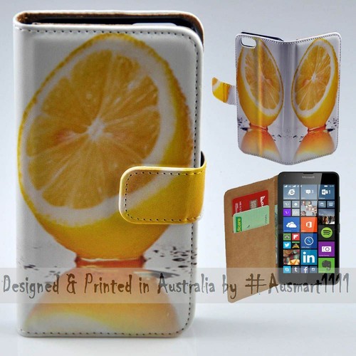 For Nokia Series - Fresh Cut Lemon Theme Print Wallet Mobile Phone Case ...
