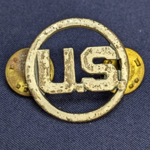 Vintage Collectible US Military Round Double Metal Pinback Pin Lapel ...