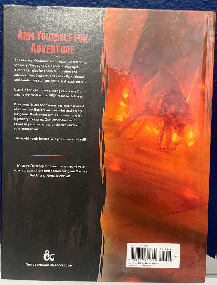 Player's Handbook 5E (Dungeons & Dragons) 5th edition DnD Rule book and ...