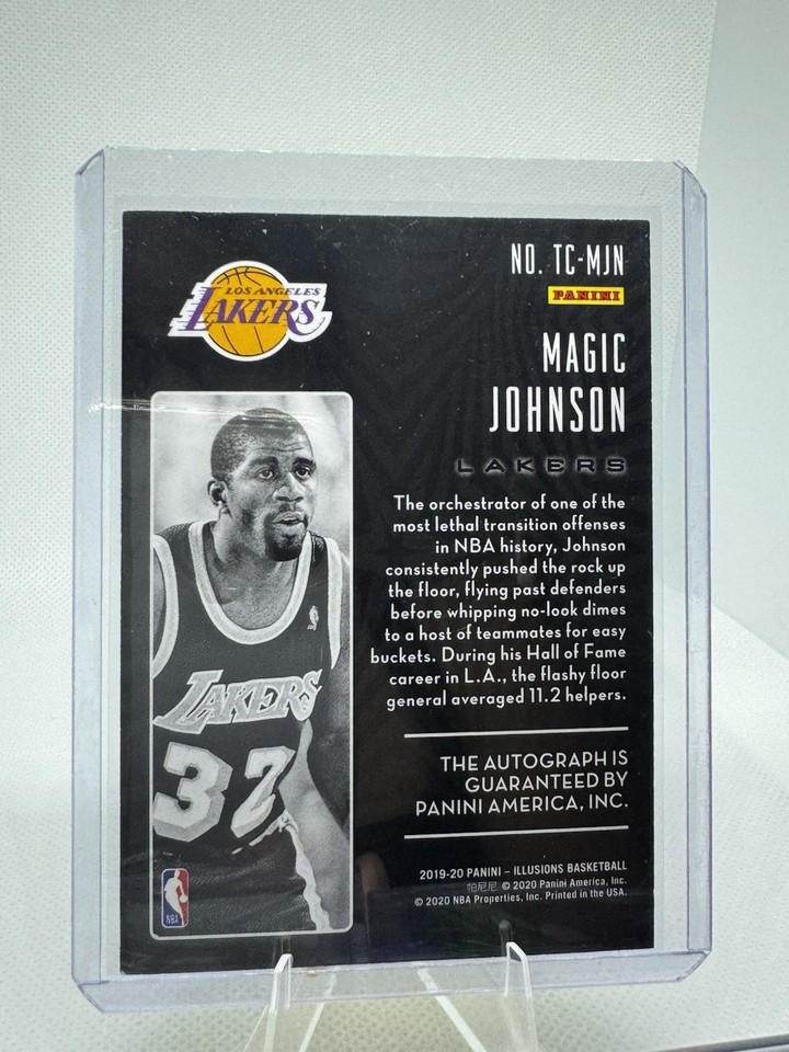 2019-20 Panini Illusions Magic Johnson TC-MJN Trophy Collection Auto ...