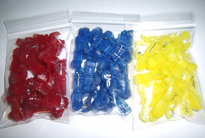 75 3M T-Taps Connector Wire Terminals Combo Pack 3 12-10 16-14 22-18 ...