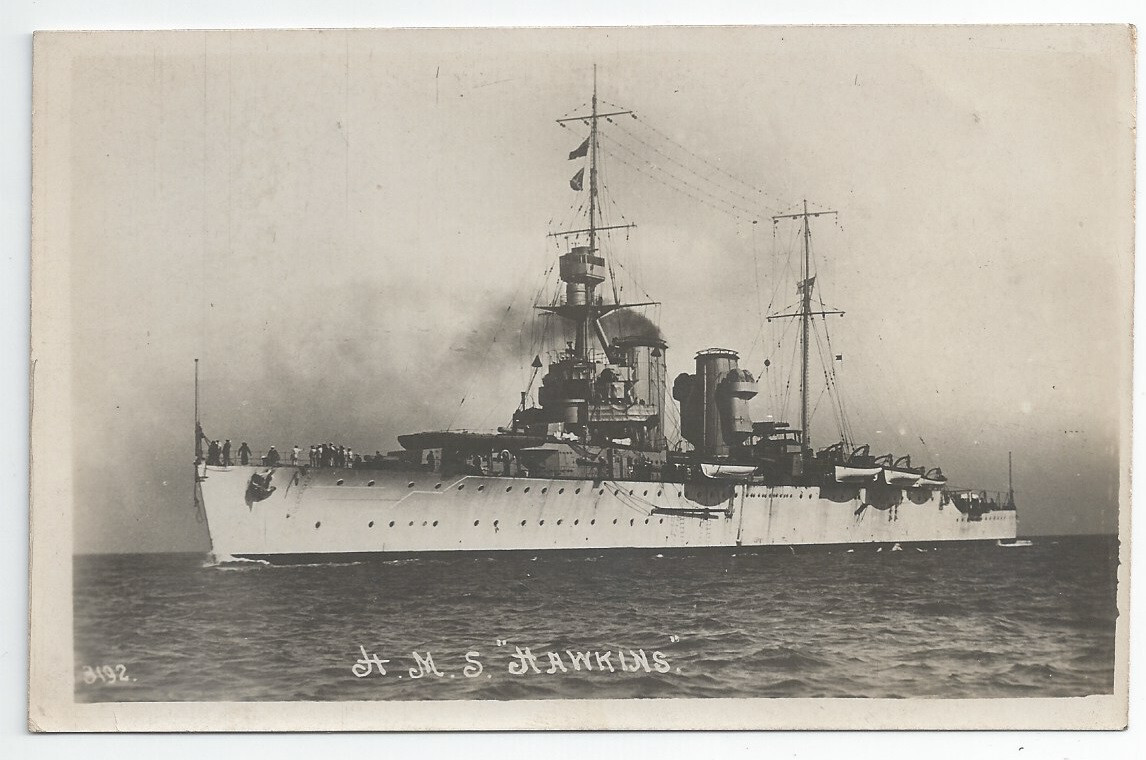 HMS HAWKINS Hawkins class Heavy Cruiser Royal Navy - RP PC | eBay UK