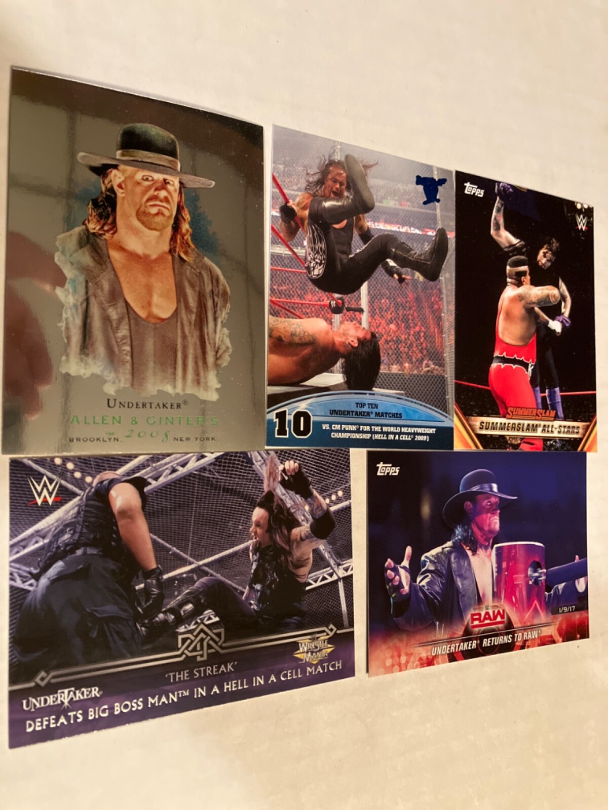 V 5 UNDERTAKER topps wwe wwf WRESTLING cards born in Houston Texas see ...
