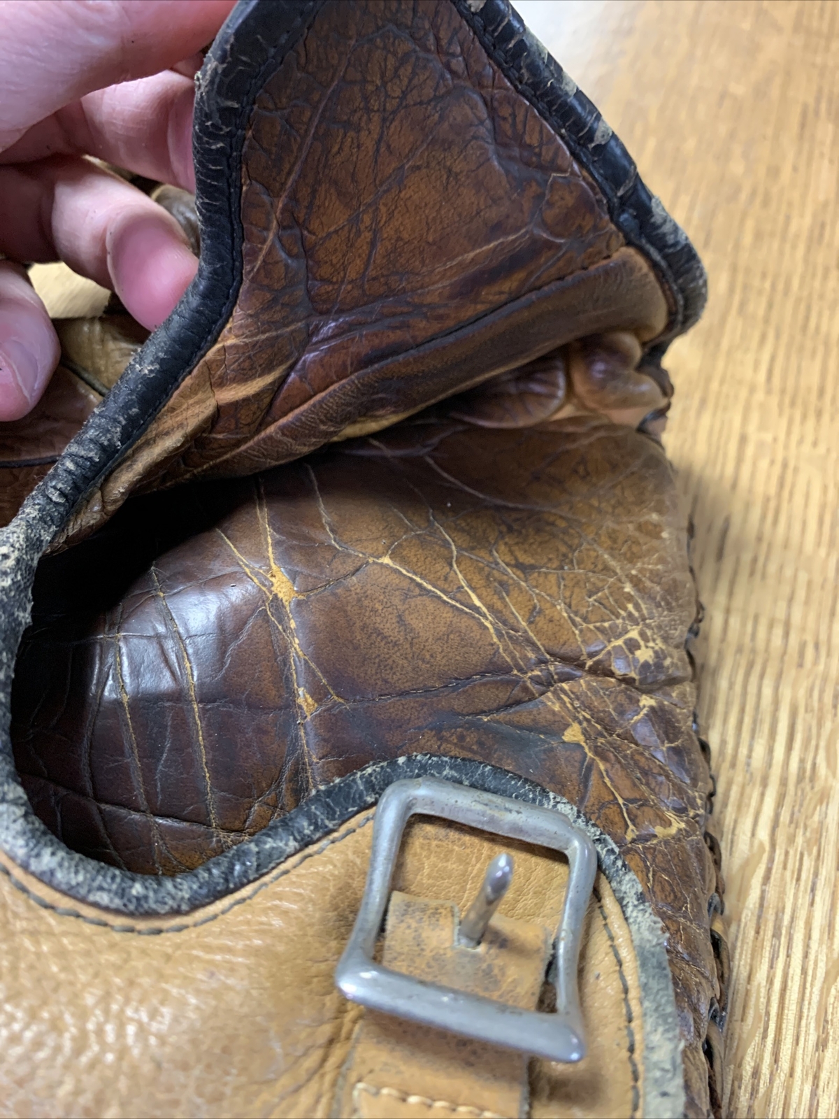 Vintage Rare 1940s Charlie Keller NYY Buckle Back 2 Tunnel Baseball ...