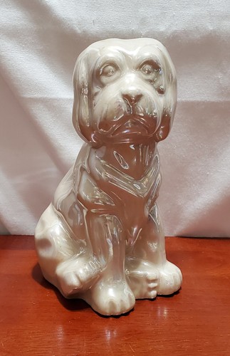 Vintage Iridescent Ceramic Puppy Dog Bank, Spaniel, Retriever, Hound ...