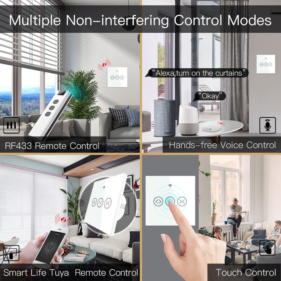 WiFi Smart Curtain Blind Switch for Electric Motorized Curtain Roller ...