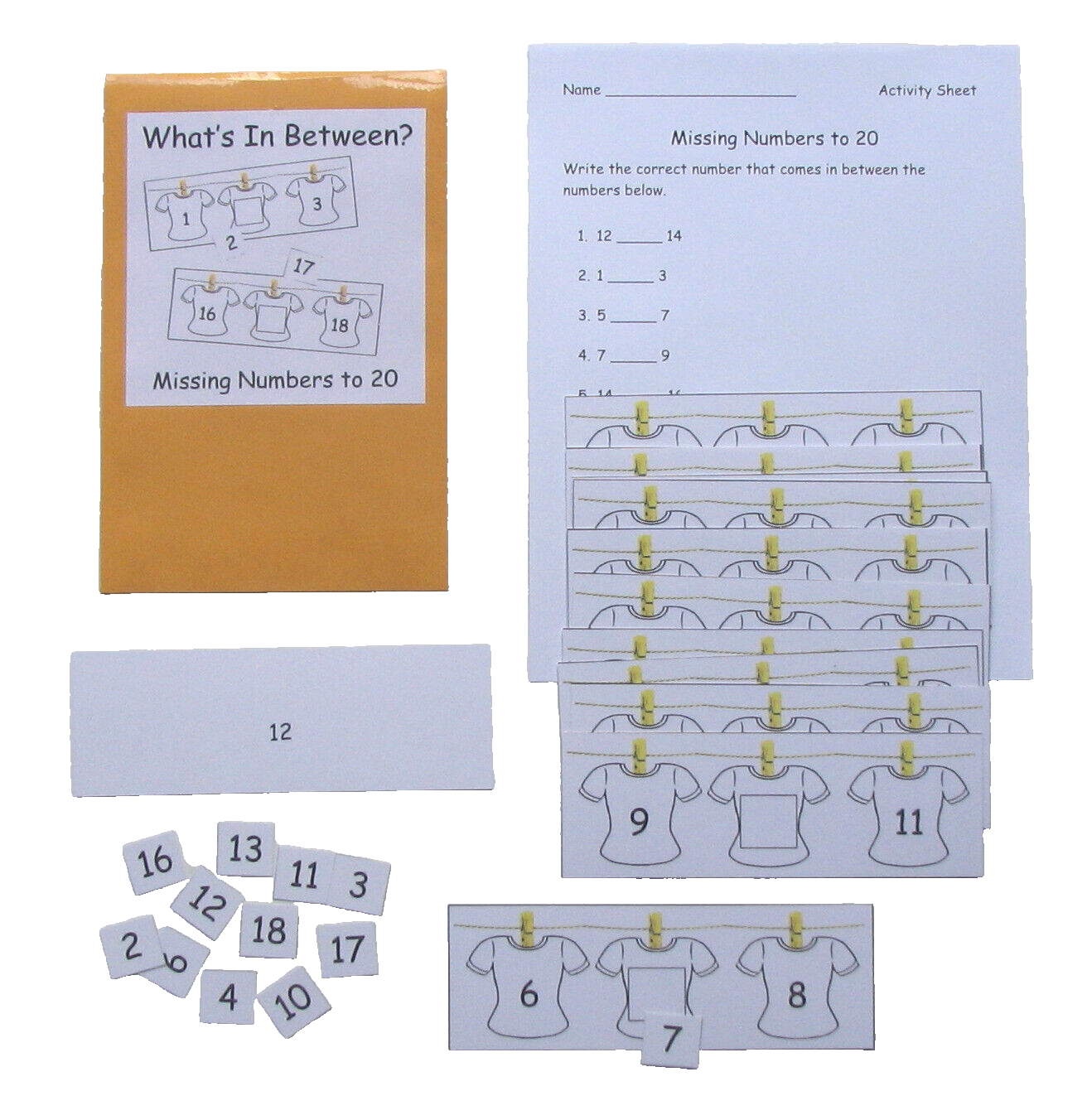 Teacher Made Math Learning Center Resource Game Missing Number to 20 | eBay