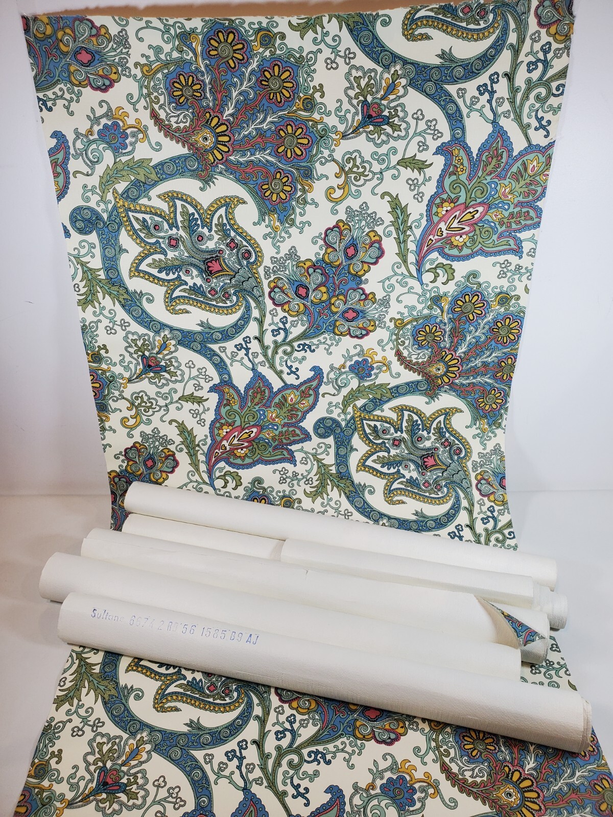 Antique Colorful Whimsical Paisley Floral Wall Paper Rolls Total Size ...
