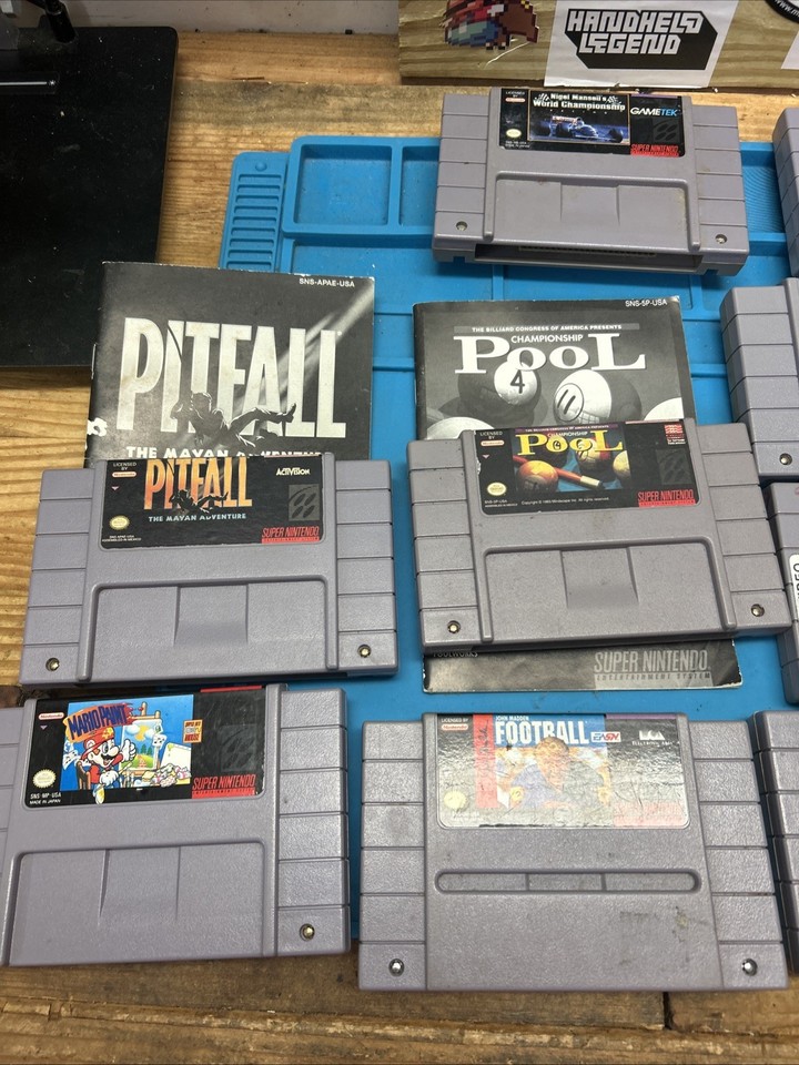 Super Nintendo SNES Game Lot Of 16 Tested Working (Mario Paint, Pitfall ...