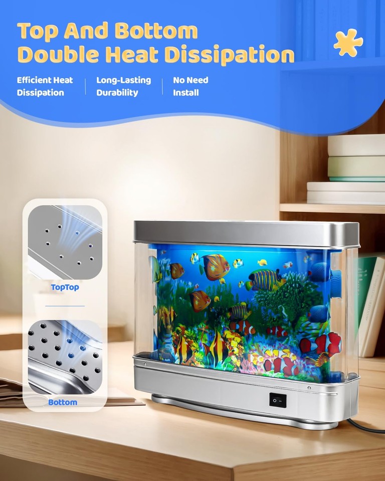 Fake Fish Tank Baby Aquarium - Artificial Fish Lamp with Moving ...