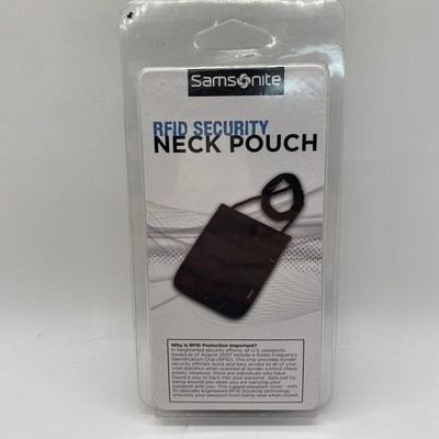 Samsonite RFID Security Neck Pouch Travel Passport Wallet Black Open ...