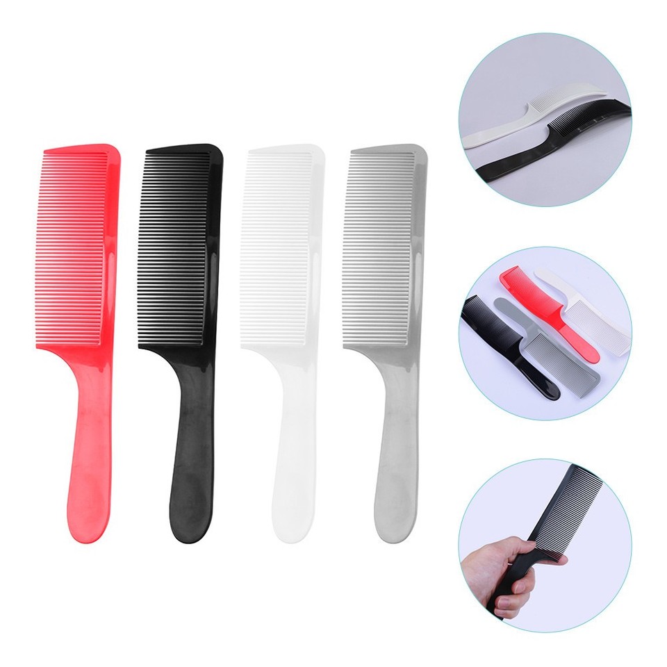 4 Pcs Barber Hair Styling Combs Plastic Men Hair Cutting Round Handle ...