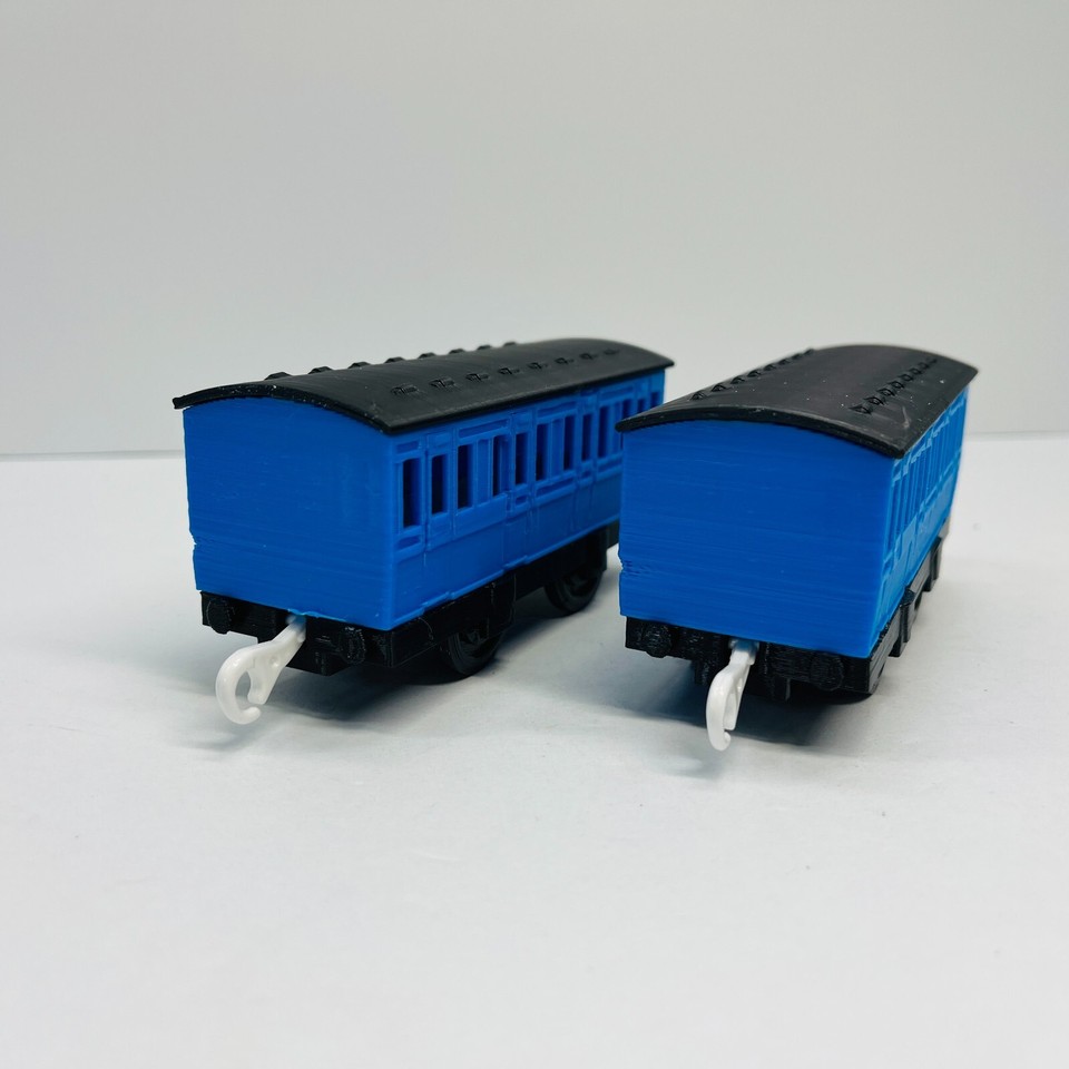 CUSTOM MADE BLUE PASSENGER COACH Trains Works on TrackMaster and Tomy ...