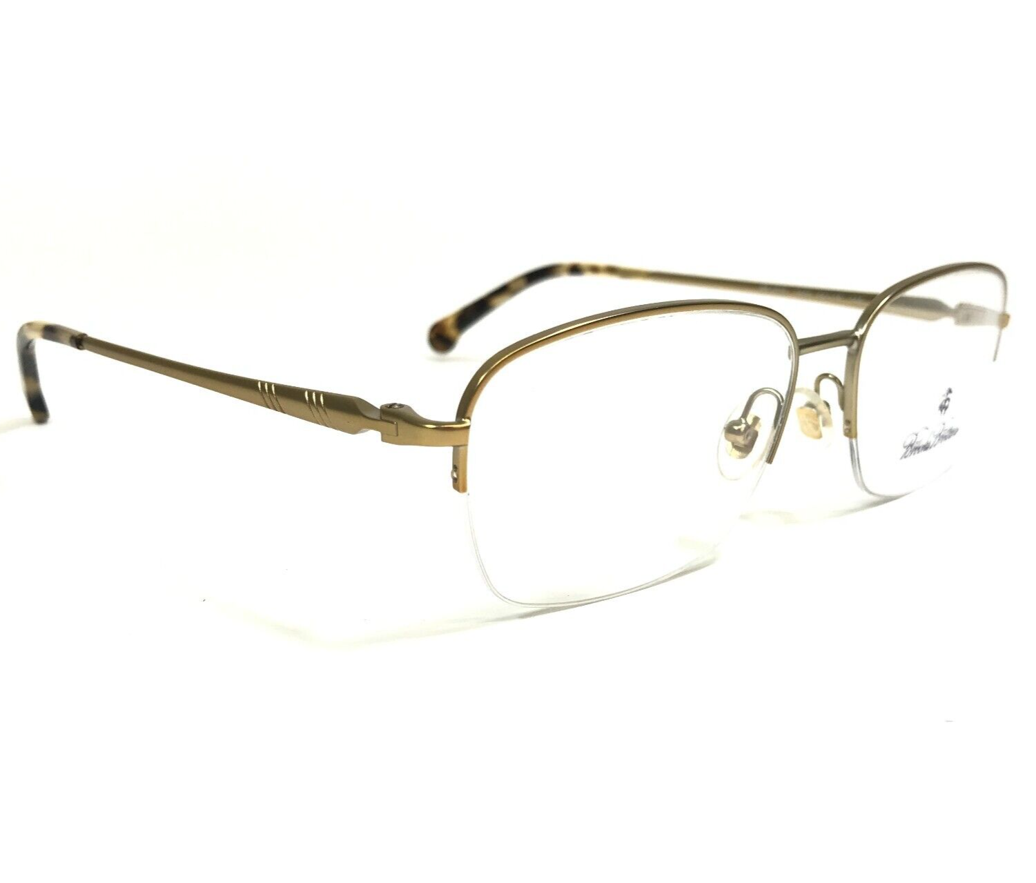Brooks Brothers Eyeglasses Frames BB1022 1640 Gold Square Half Rim 54 ...