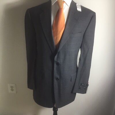Jos.A.Bank Wool Super 110s Gray Plaid 2 Btn 2PC Suit Size 43L/W37 New ...