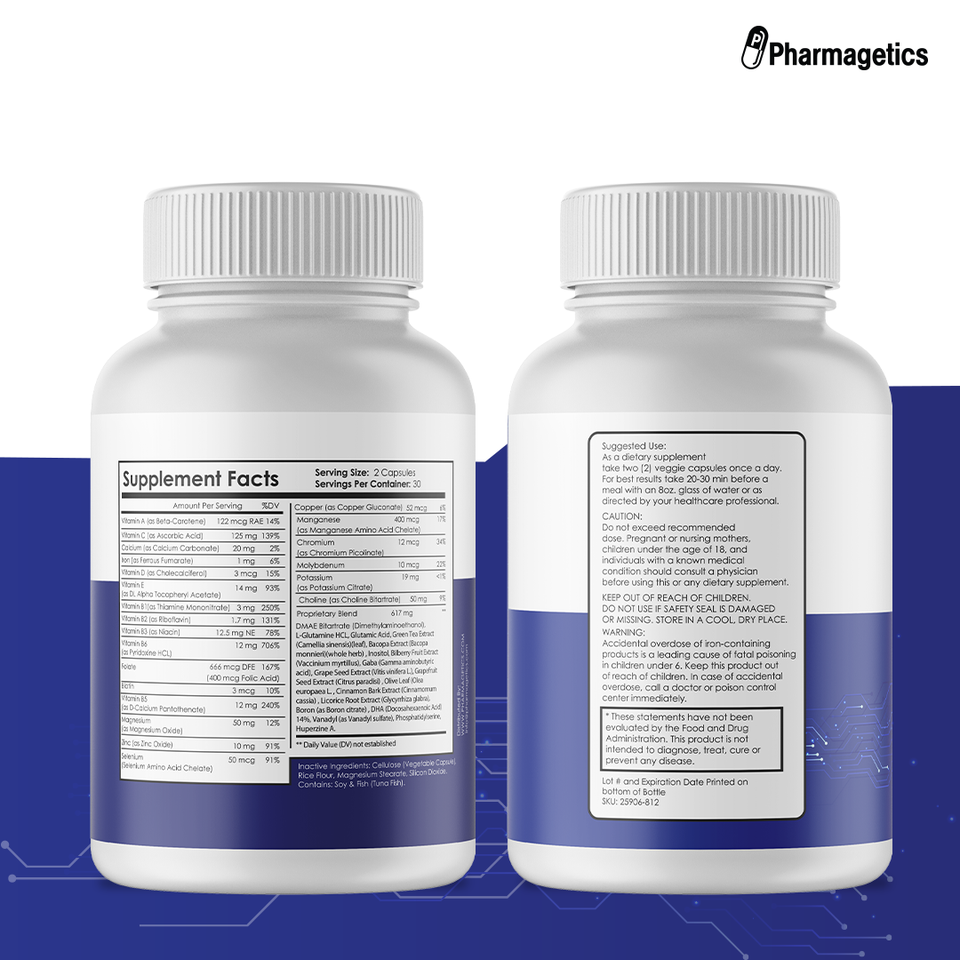 5 Bottles - Mind Tech Nootropic Mindtech Brain Booster Focus Supplement ...