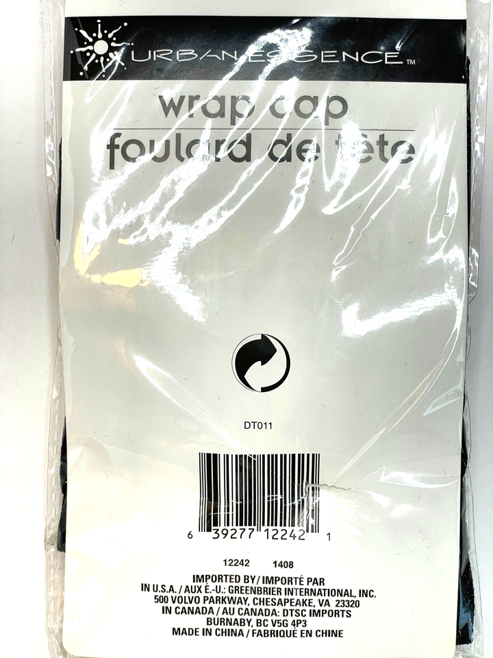 URBAN ESSENCE WRAP CAP DEW RAG BLACK HAIR PROTECTOR SLEEP CAP | eBay