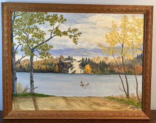 Signed Original Ellis Levee Framed Oil On Board Wildlife Painting "Just ...