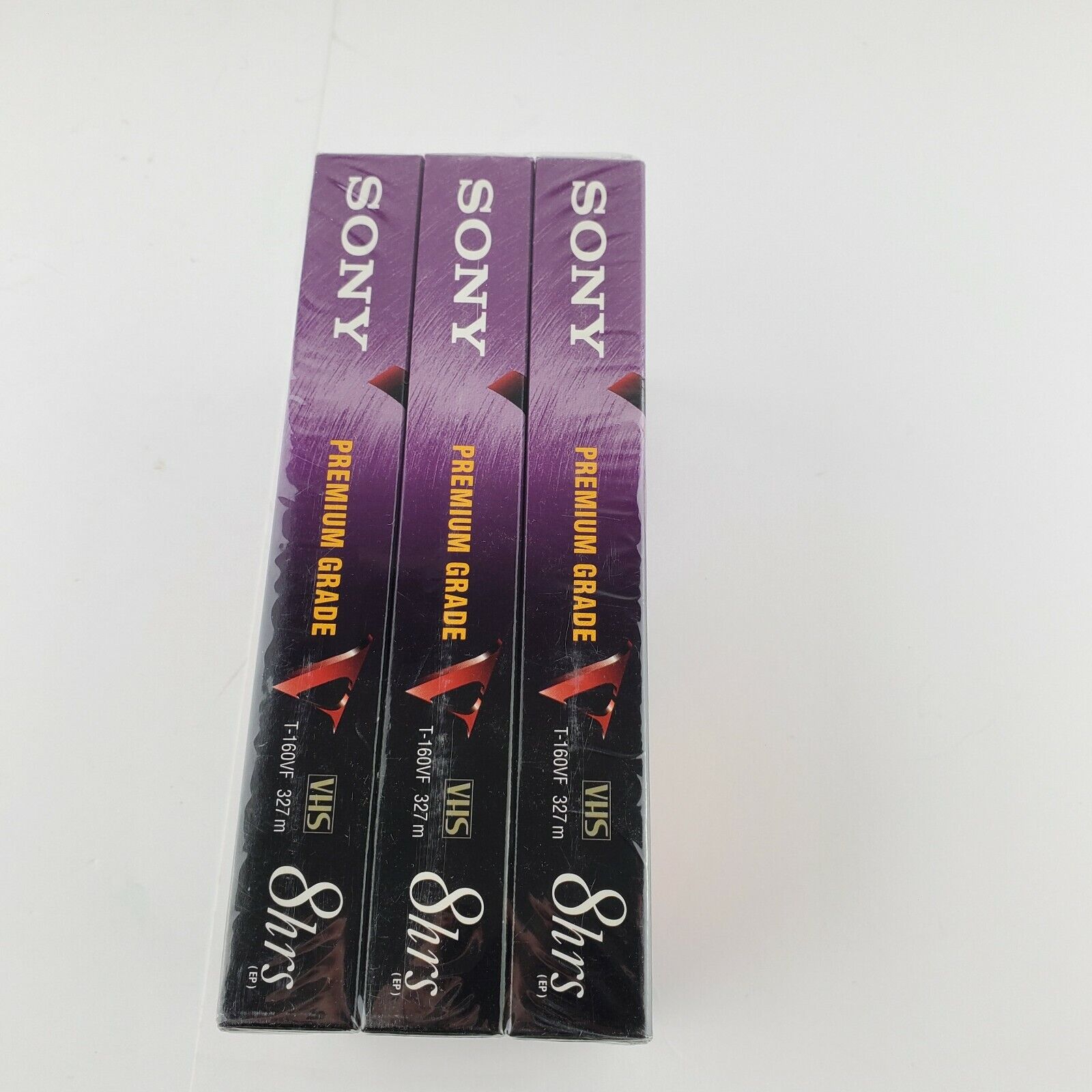 SONY T160VF 3 Pack VHS Video Tapes Premium Grade Videocassette 8 Hour ...