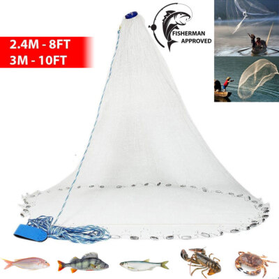 Heavy Duty Fishing Cast Net Bait Easy Throw Hand Cast Strong Tire Trap ...