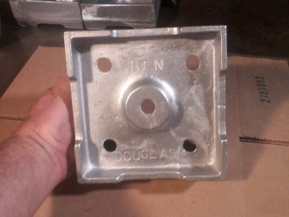 Post Base, Anchored, 6x6,Heavy Cast Aluminum, Mill, MADE IN USA | eBay