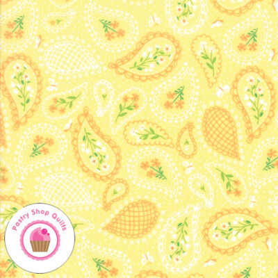 Moda SUNDAY PICNIC 20673 12 Yellow Paisley STACY HSU Quilt Fabric ...