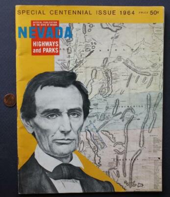 1964 Abraham Lincoln Nevada Centennial Tourist Guidebook with maps ...