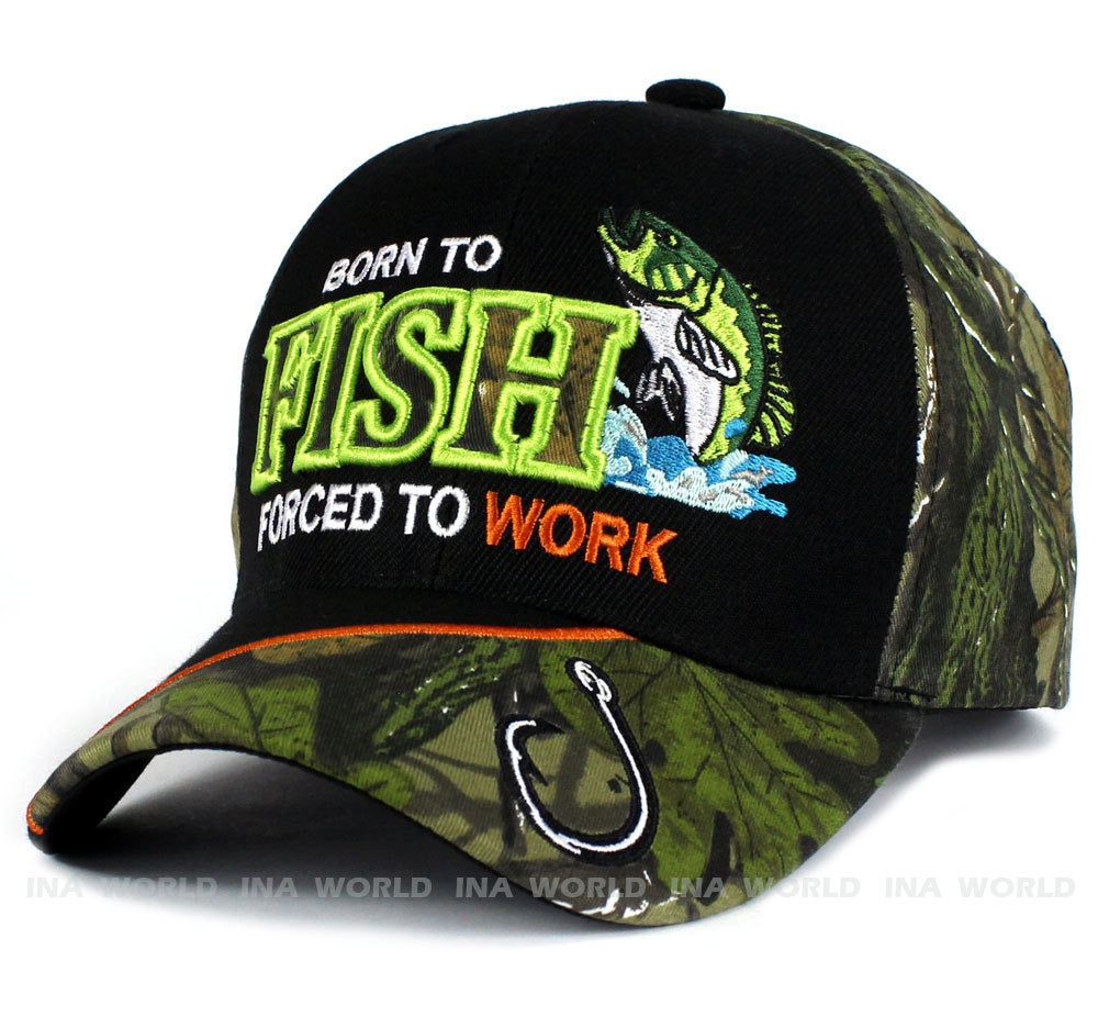 FISHING Hat FISH Embroidered Camouflage Outdoor Sports Adjustable ...