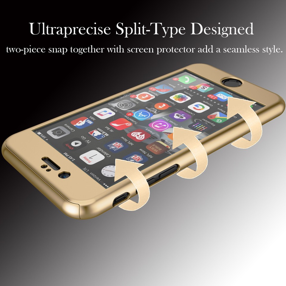 For iPhone SE 2020,11,Pro,Xs Max,Xr,6,6S,7,8 Plus 360??Case w/ Screen ...