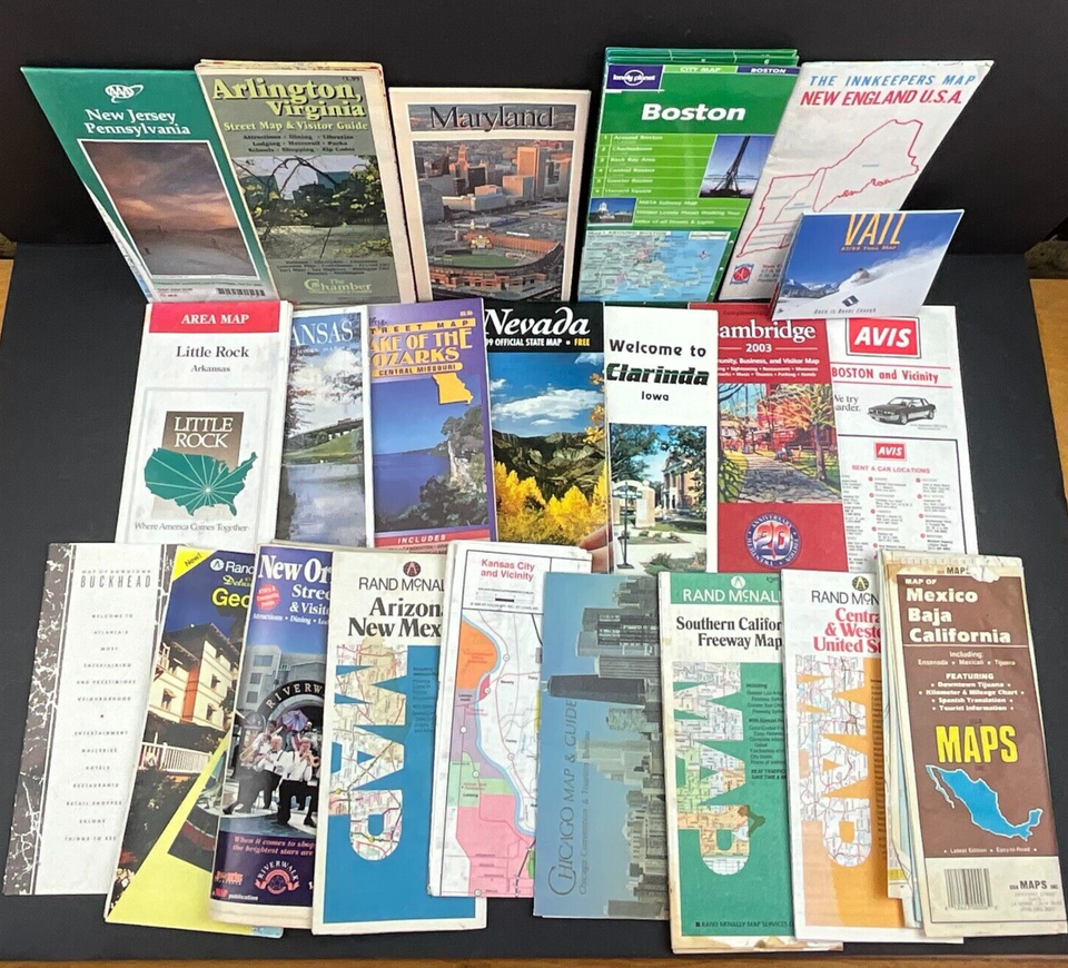 Huge Lot 200+ Road Driving & Walking Maps 1990-2000s City State ...