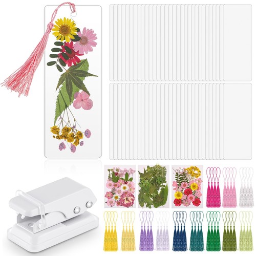 150 Pcs DIY Pressed Dried Flower Bookmark Making Kit DIY Bookmark Gifts ...