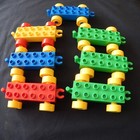 Lego Duplo Car Vehicle Bases X7 Carriage Wheels Train Blue Green Red ...
