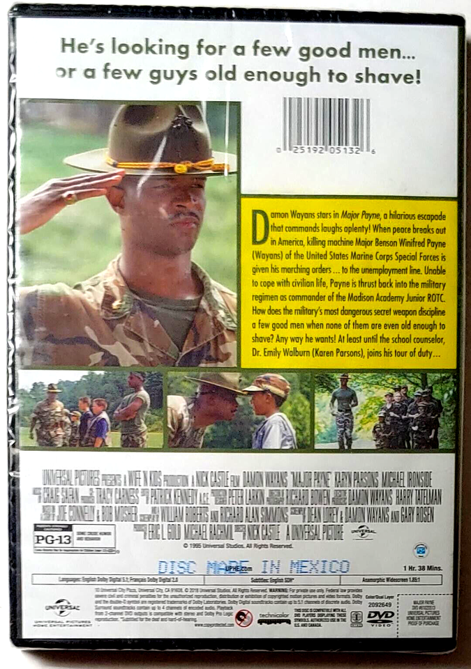 MAJOR PAYNE (1995) [DVD] Widescreen - 2018, Universal Studios - BRAND ...