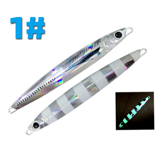 60g-200g Slow Fall Pitch Fishing Lures Sinking Lead Metal Flat Jigging ...