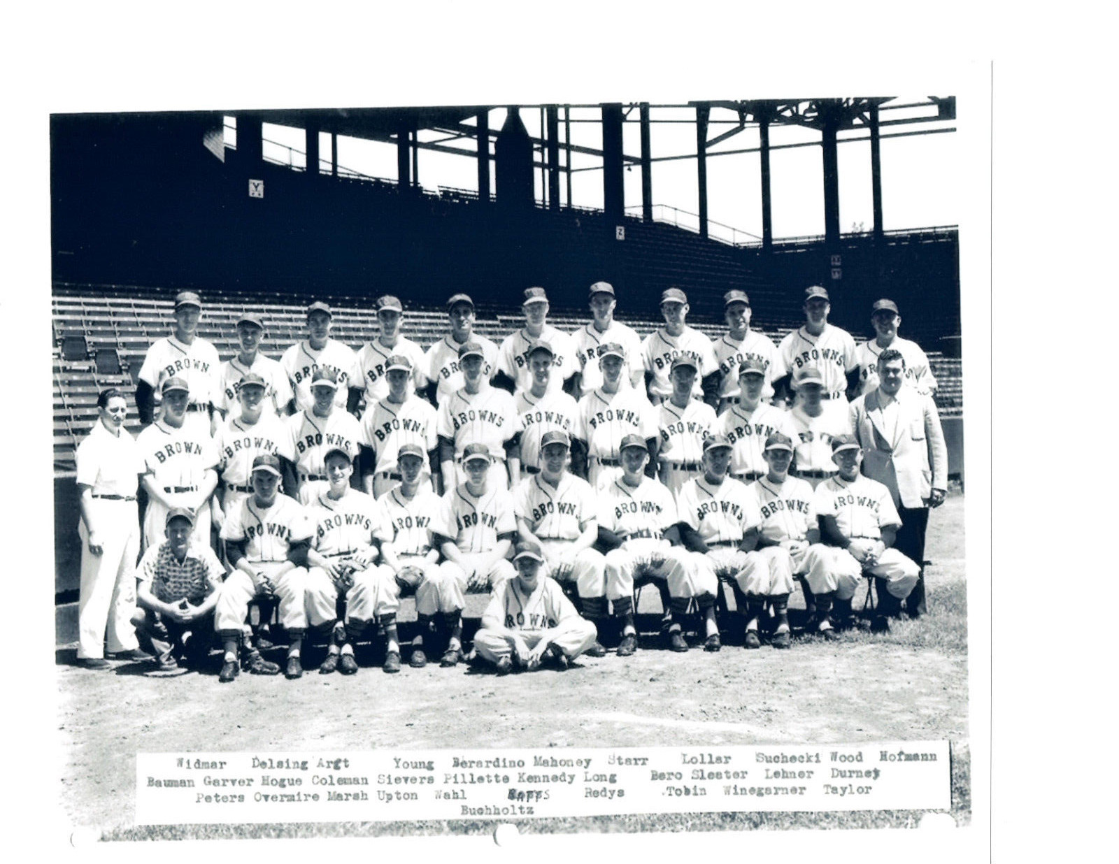 1951 ST. LOUIS BROWNS 8X10 TEAM PHOTO BASEBALL MISSOURI WOOD SIEVERS ...