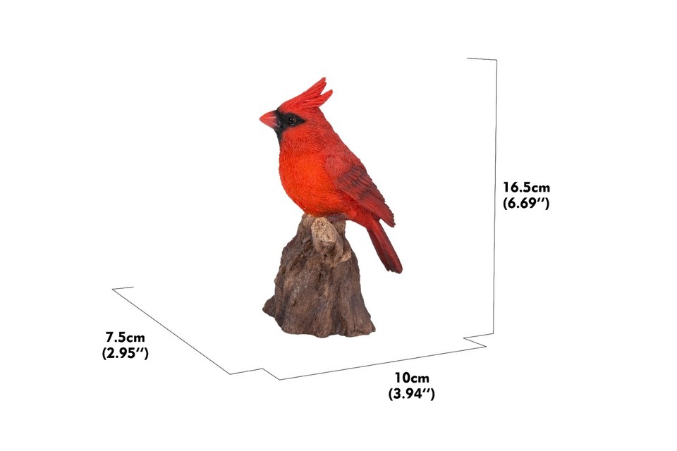Motion Activated Bird on Stump Cardinal Blue Jay Tit Home Tabletop ...