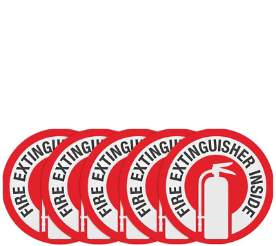 🔥5-Vinyl Fire Extinguisher Inside Sign Stickers 3" Round Reflective ...