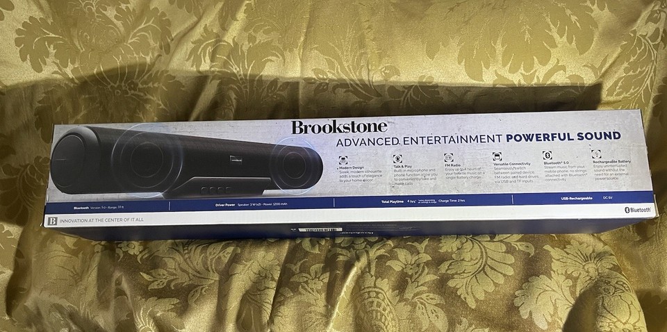 Brookstone Audiomax Wireless 17.7” Soundbar Built In Microphone/Brand ...
