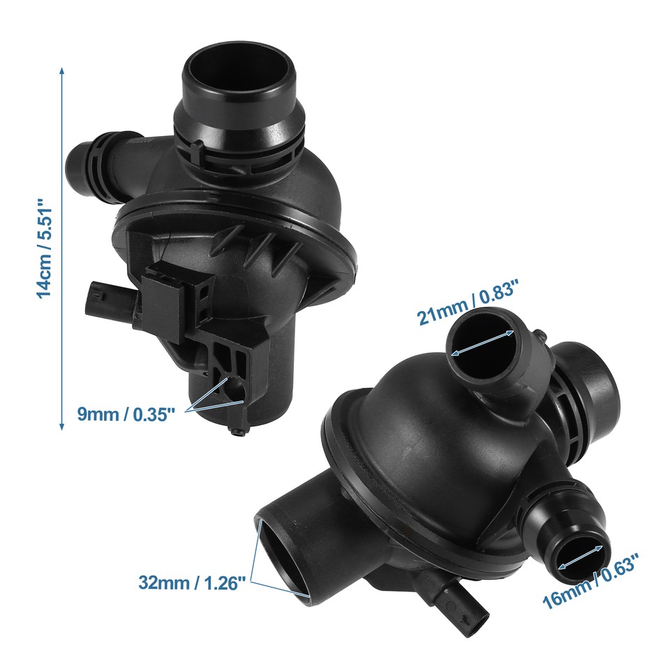 Black Thermostat Housing Assembly 11538671516 ONE Custom for BMW 535i ...