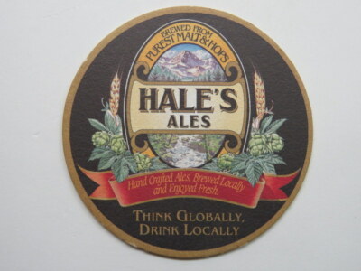 Beer Pub Coaster ~ HALE'S ALES Hand Crafted, Brewed Locally, and ...