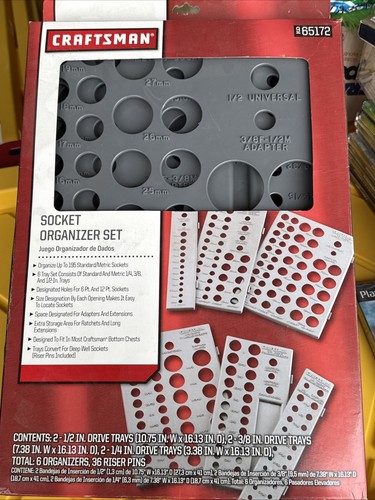 CRAFTSMAN Tool Ratchet Socket Set Organizer Divider Standard/Metric 9 ...