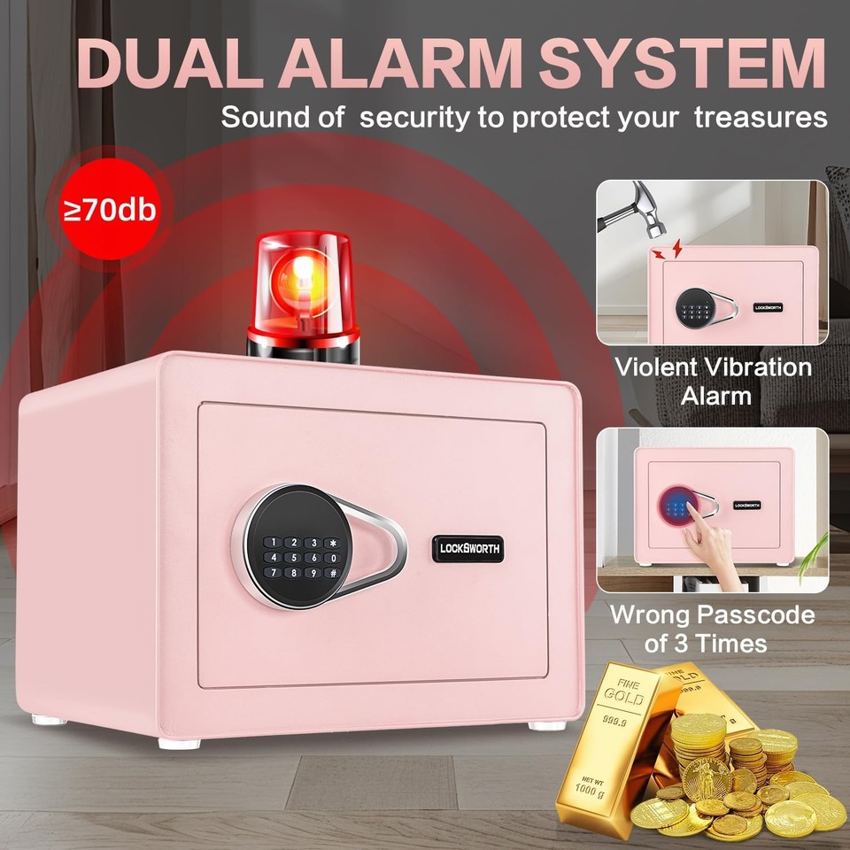 Safe for Home, 1.0 Cubic Feet Small Safe with Removable Shelf, Alarm ...
