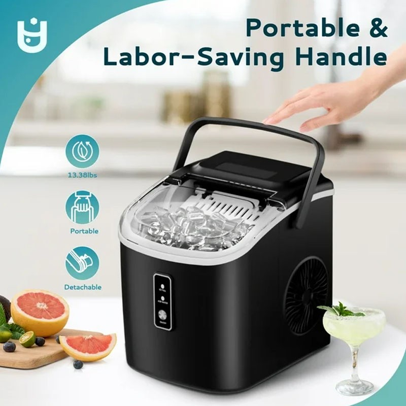 Countertop Self Cleaning Ice Maker Portable 26 Lbs/24H Bullet Ice ...