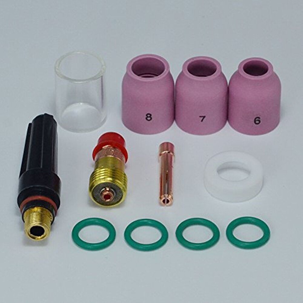 12pcs TIG Stubby Gas Lens Kit 17GL332 332 Fits DB SR WP Ceramic Nozzle ...